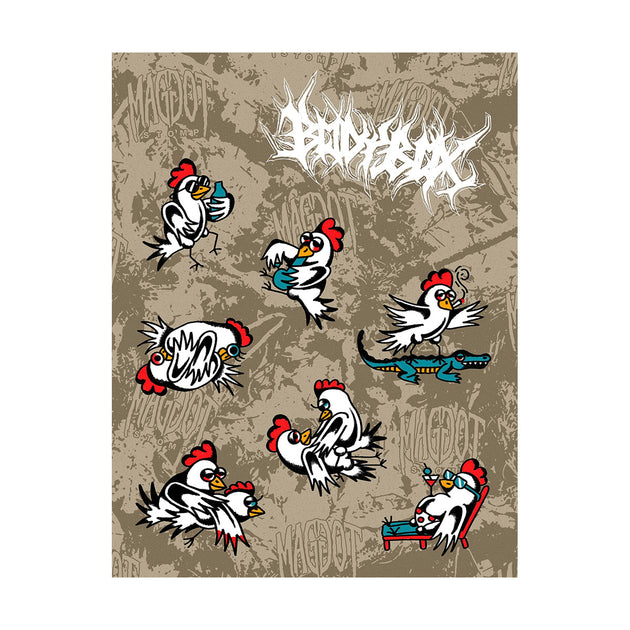 Bodybox - Chicken sticker sheet – Night Shift Merch